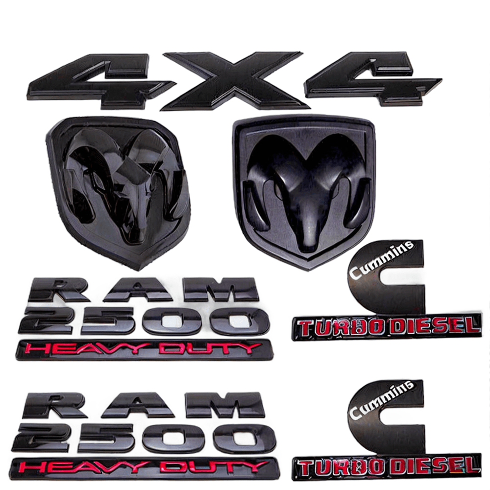 Dodge Ram Emblem kit - Grille Tailgate Ram 2500HD Cummins 4X4 7pcs ...