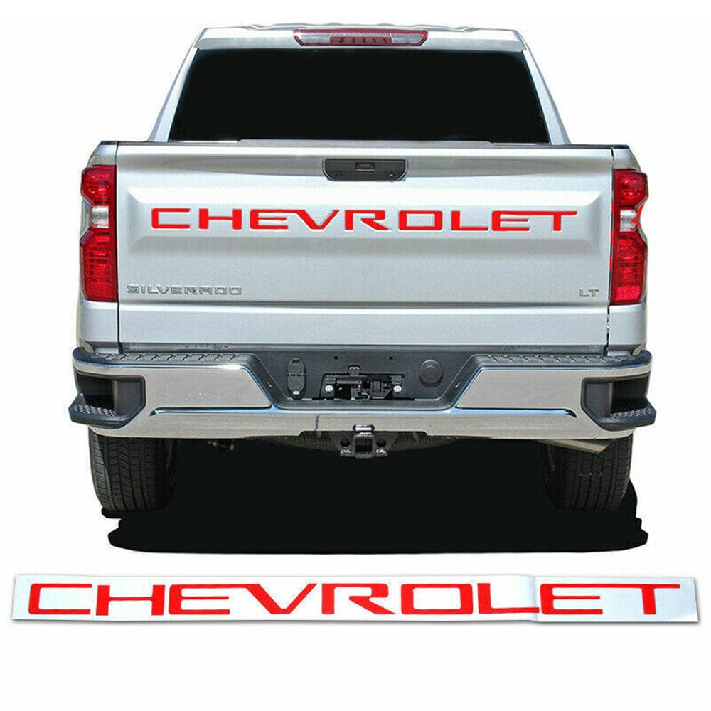 Chevrolet Silverado Emblems Rear tailgate Letters Insert Nameplate Red ...