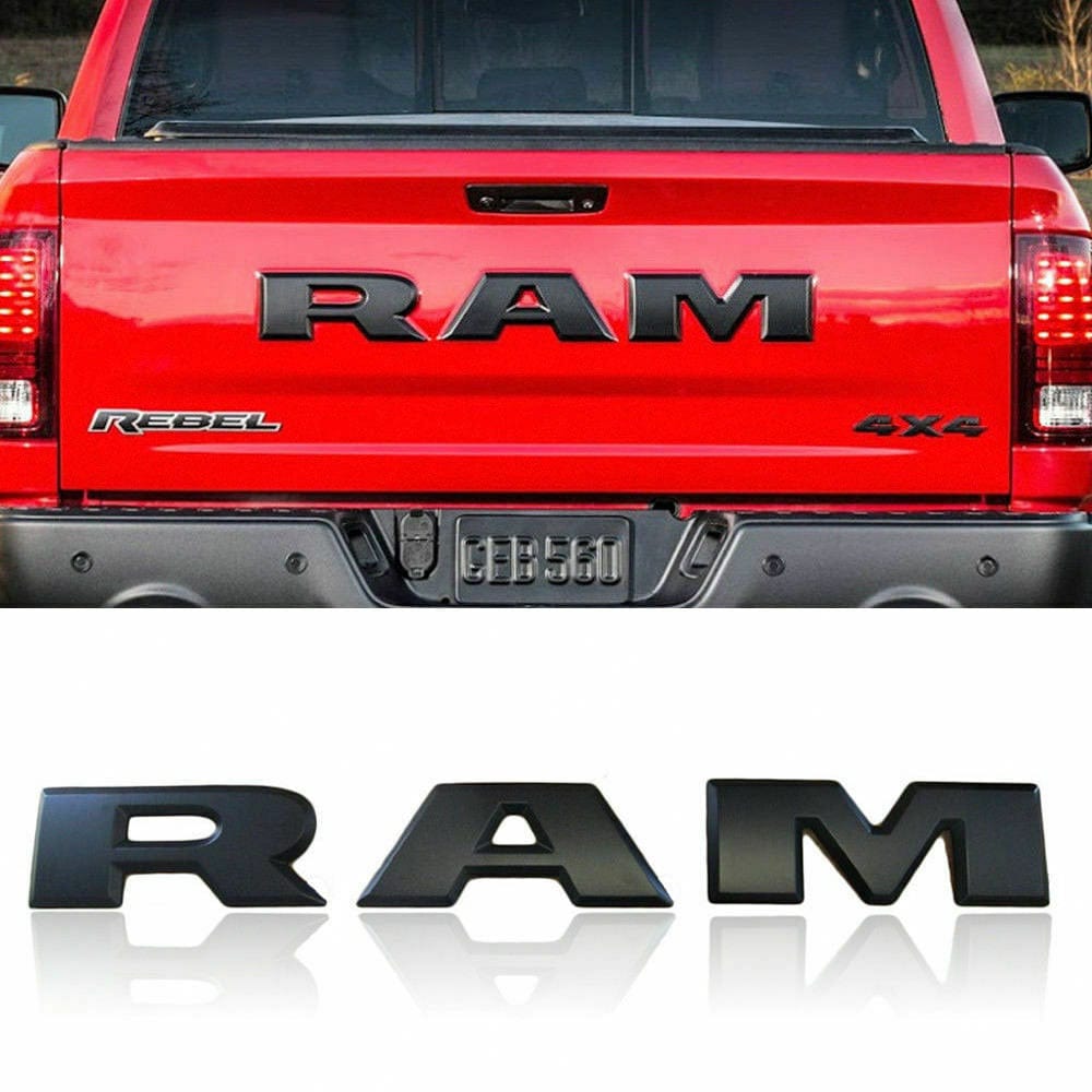 Dodge Ram 1500 Emblem Tailgate Letters Black 68245564AD, 68245565AD, 6 ...